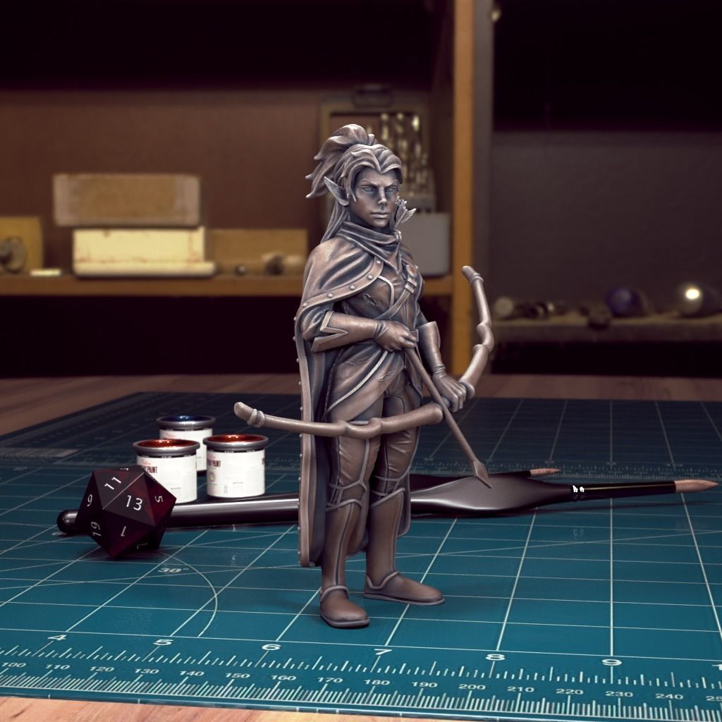 DnD Heroes - Elf Ranger Female - Pre-Supported 3D model 3D printable ...