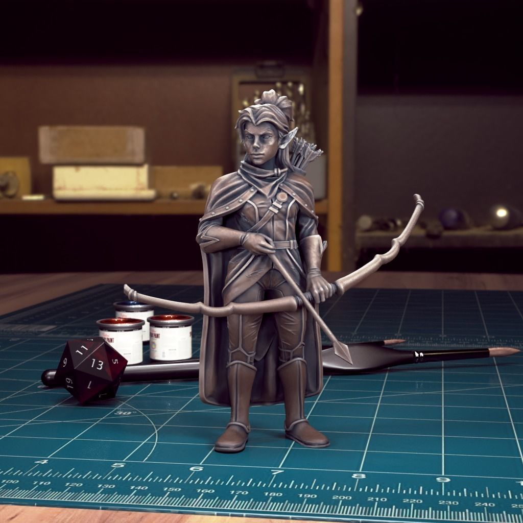 DnD Heroes - Elf Ranger Female - Pre-Supported 3D model 3D printable ...