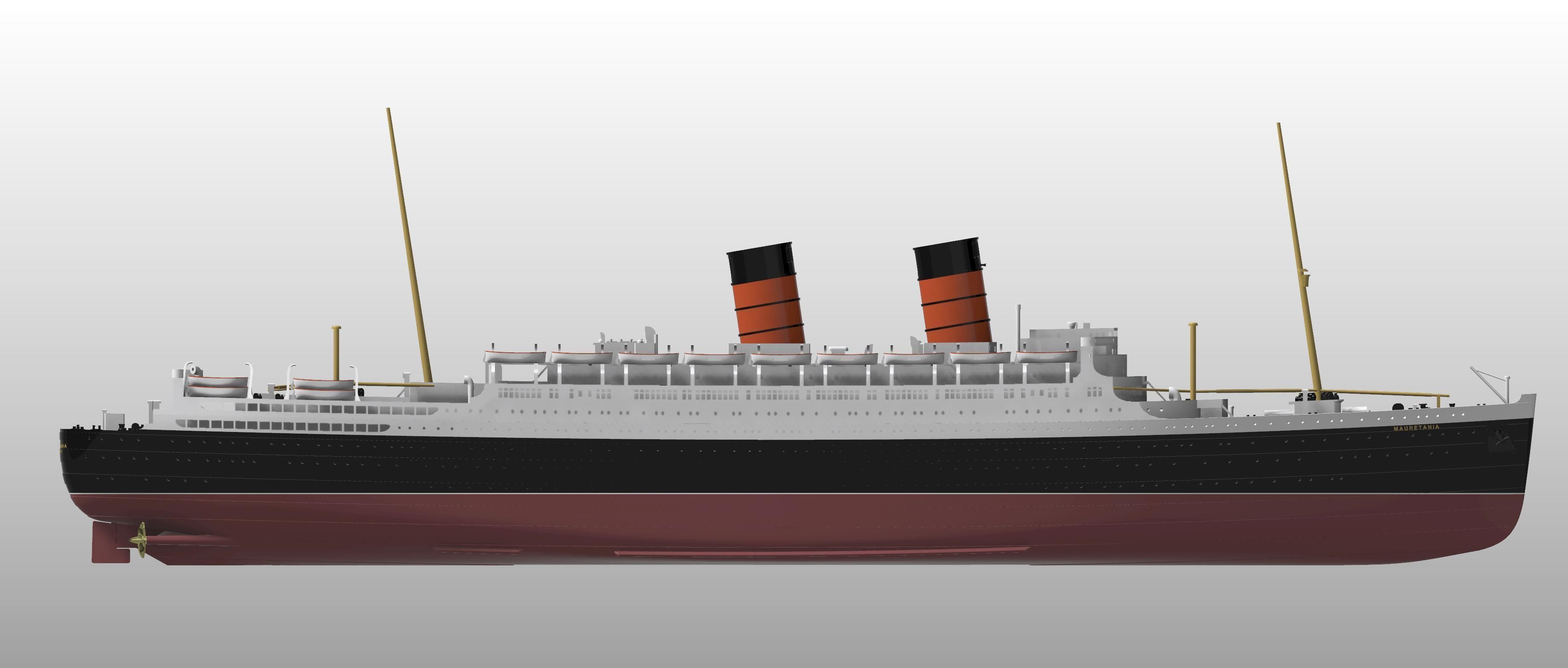 RMS MAURETANIA 2 - Cunards ocean liner 3D print ready model 3D model 3D ...