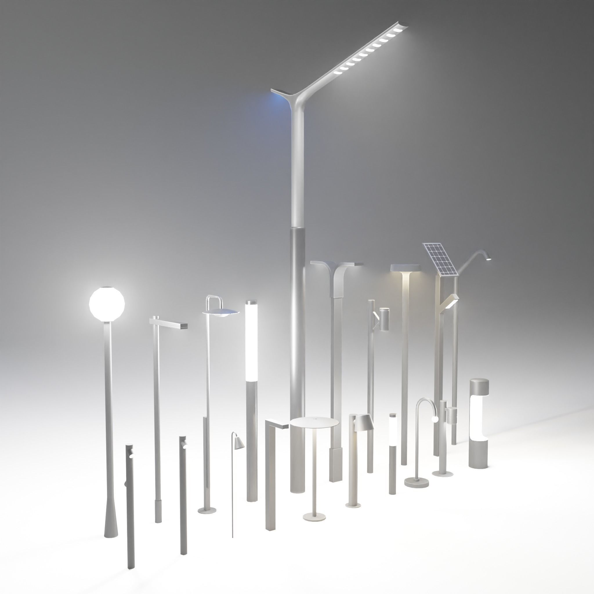 Pack Of Modern Street Lamps free VR / AR / low-poly 3D model | CGTrader