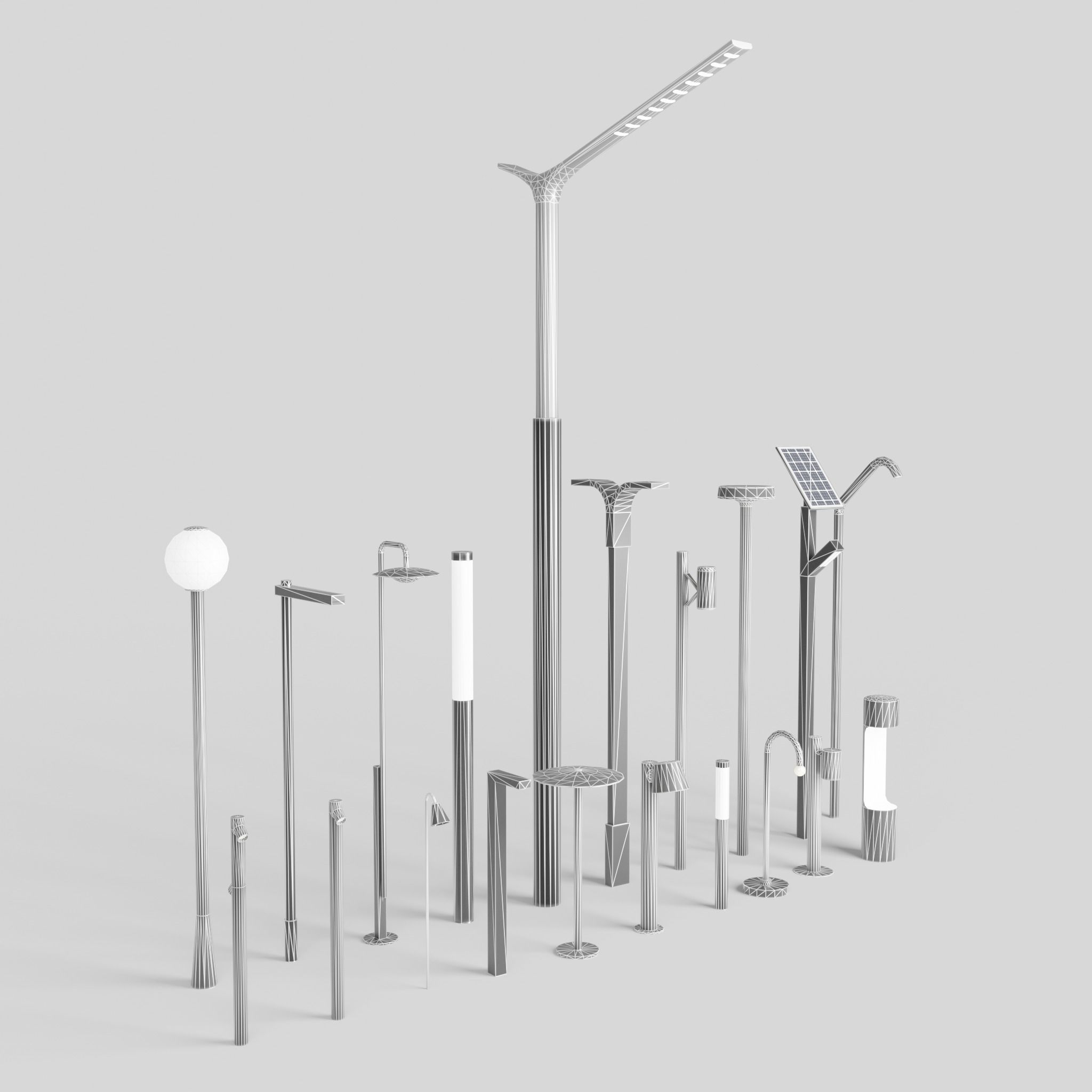 Pack Of Modern Street Lamps free VR / AR / low-poly 3D model | CGTrader