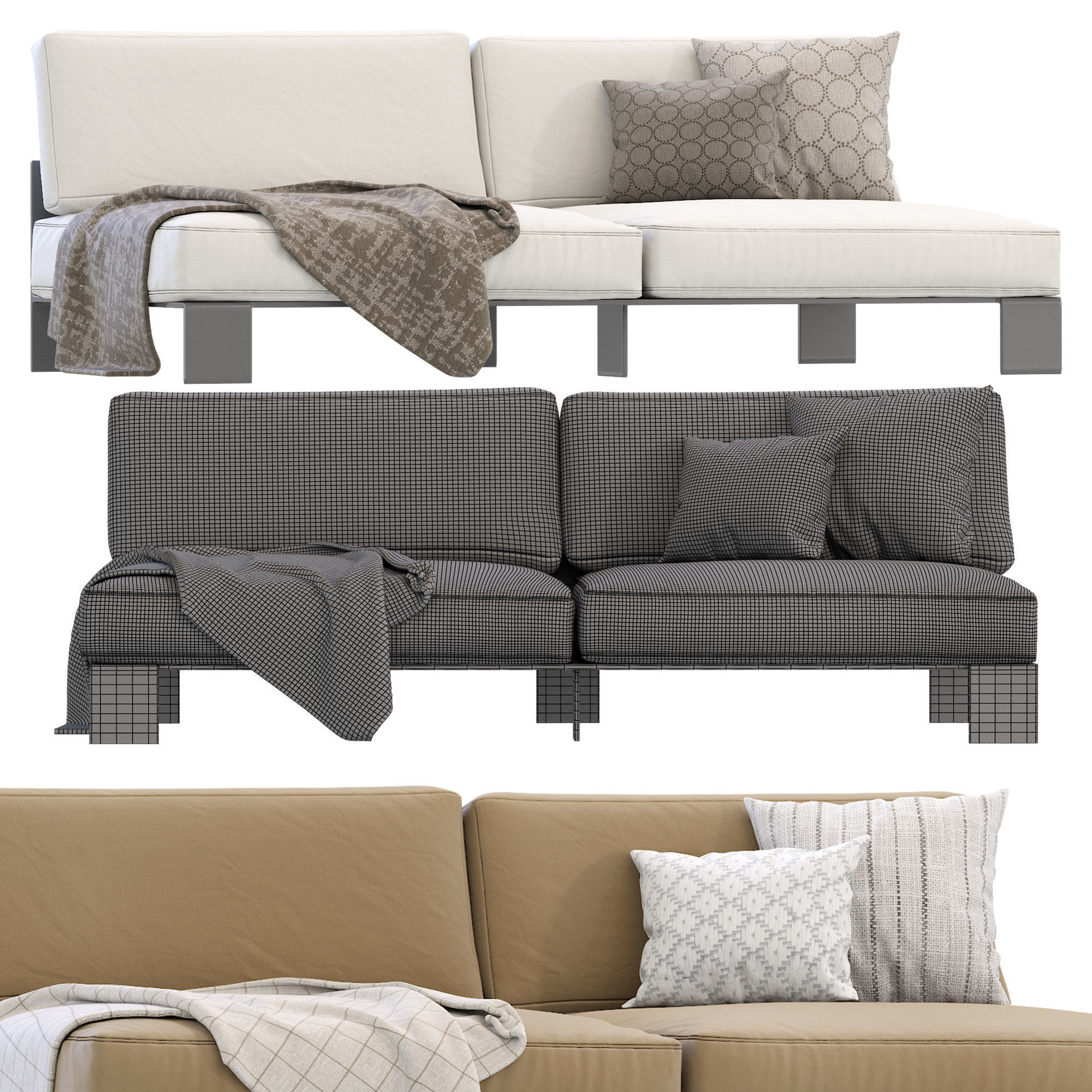 Bench two seater by Bea Mombaers 3D model | CGTrader