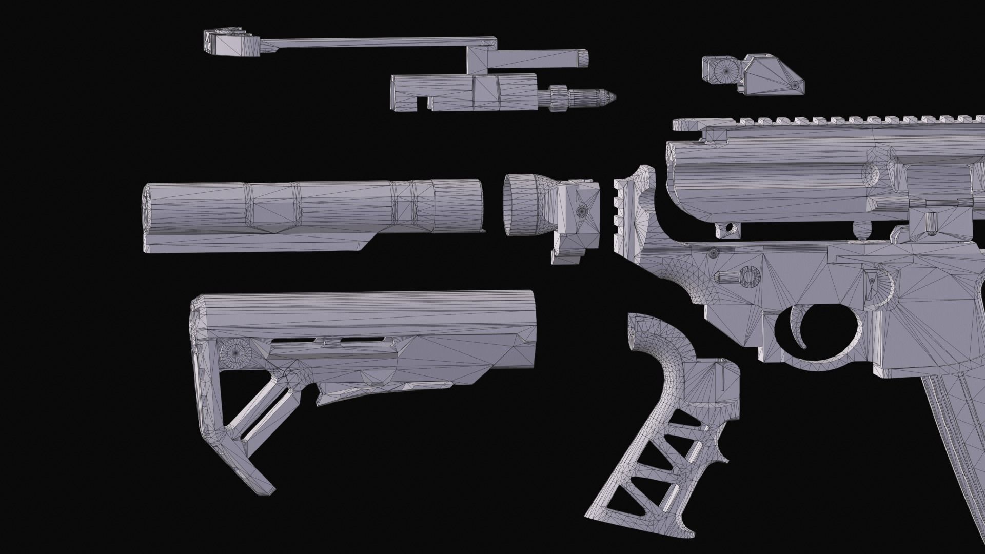 3D model Modular custom SMG Sig Sauer MPX VR / AR / low-poly | CGTrader