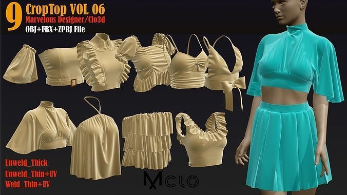 9 CropTop VOL06 3D model | CGTrader