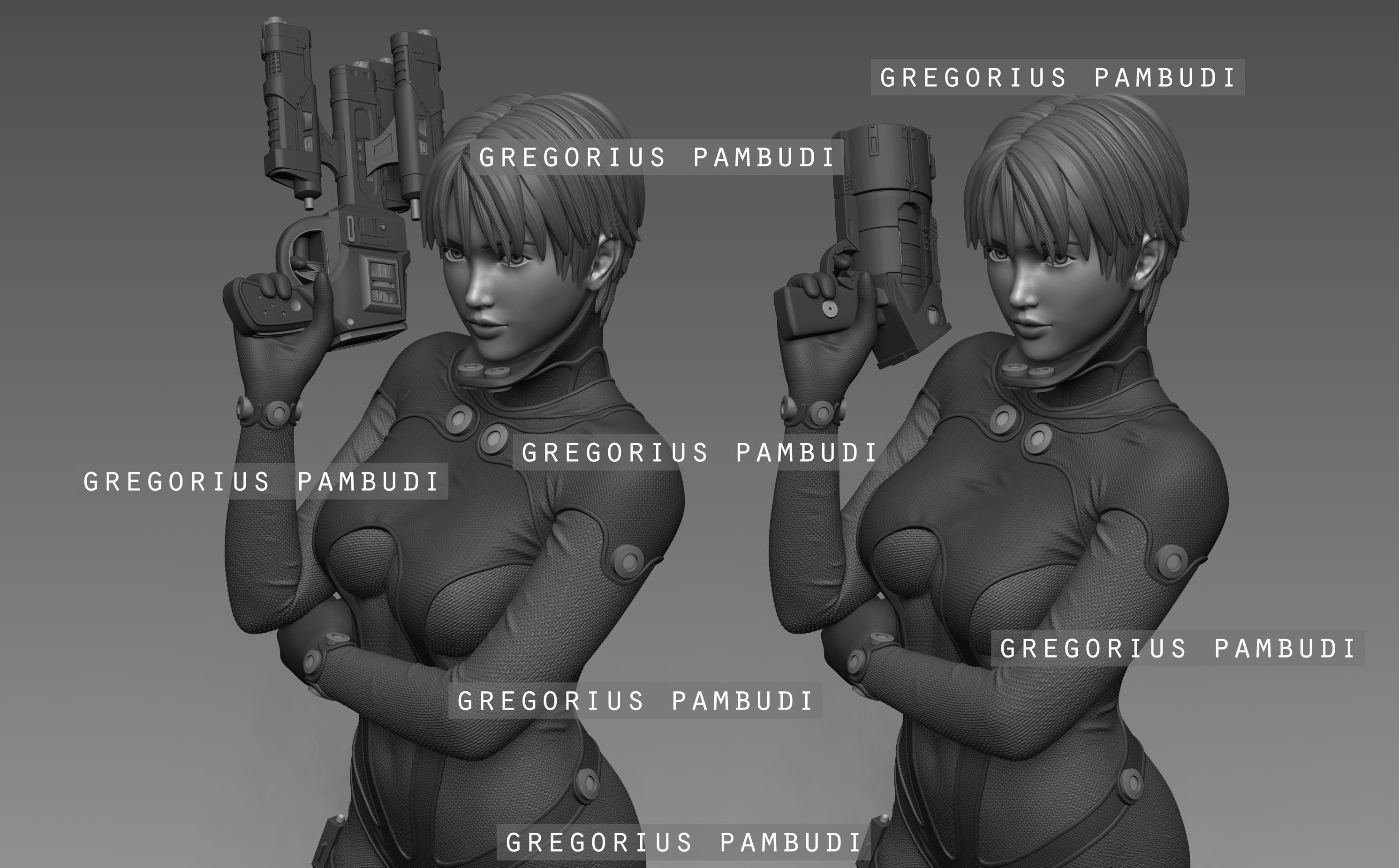 Gantz Kei Kishimoto Fan Art Statue 3d Printable 3D model 3D printable | CGTrader