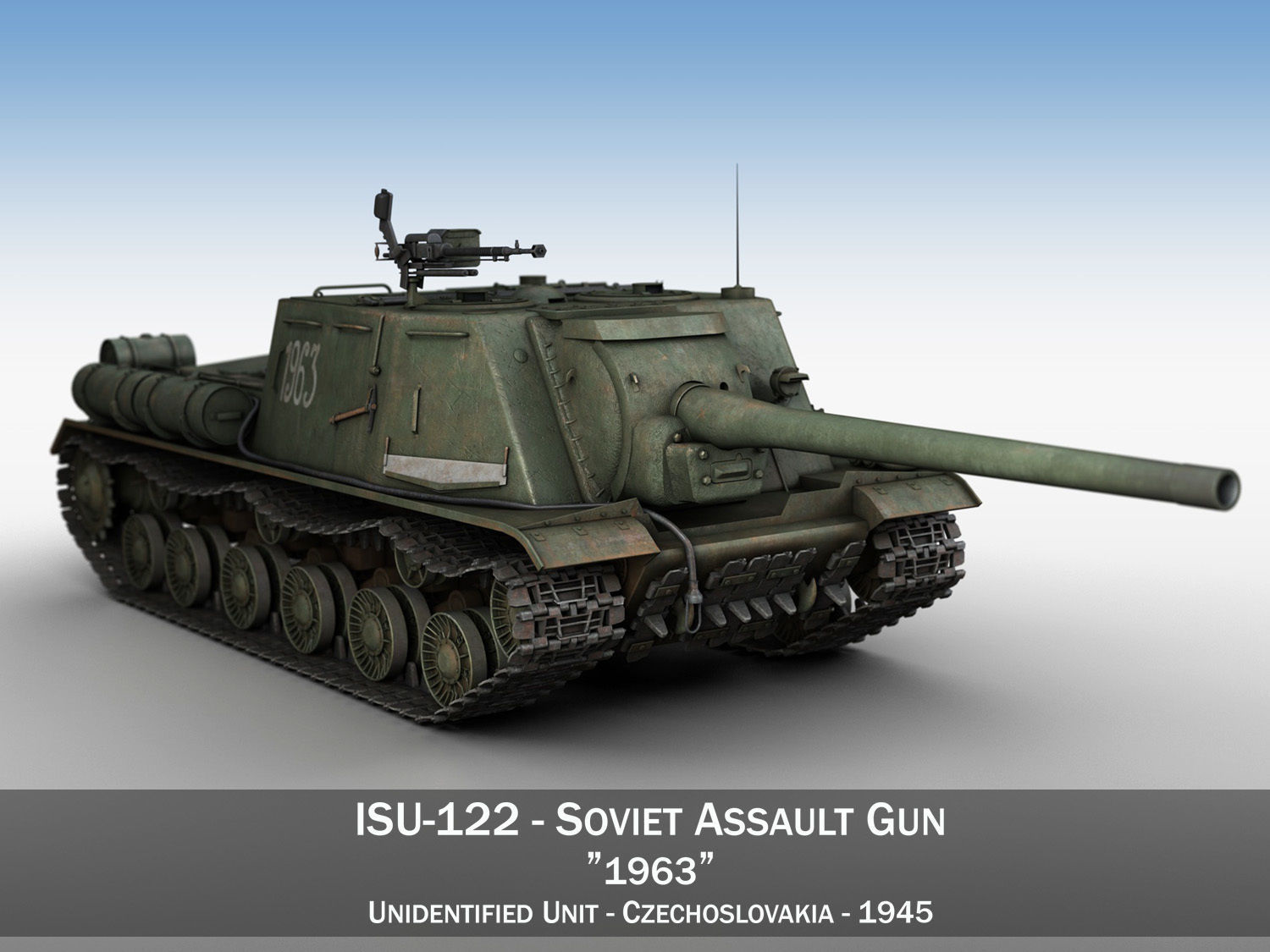 ISU-122 - Soviet self-propelled gun 3D model | CGTrader