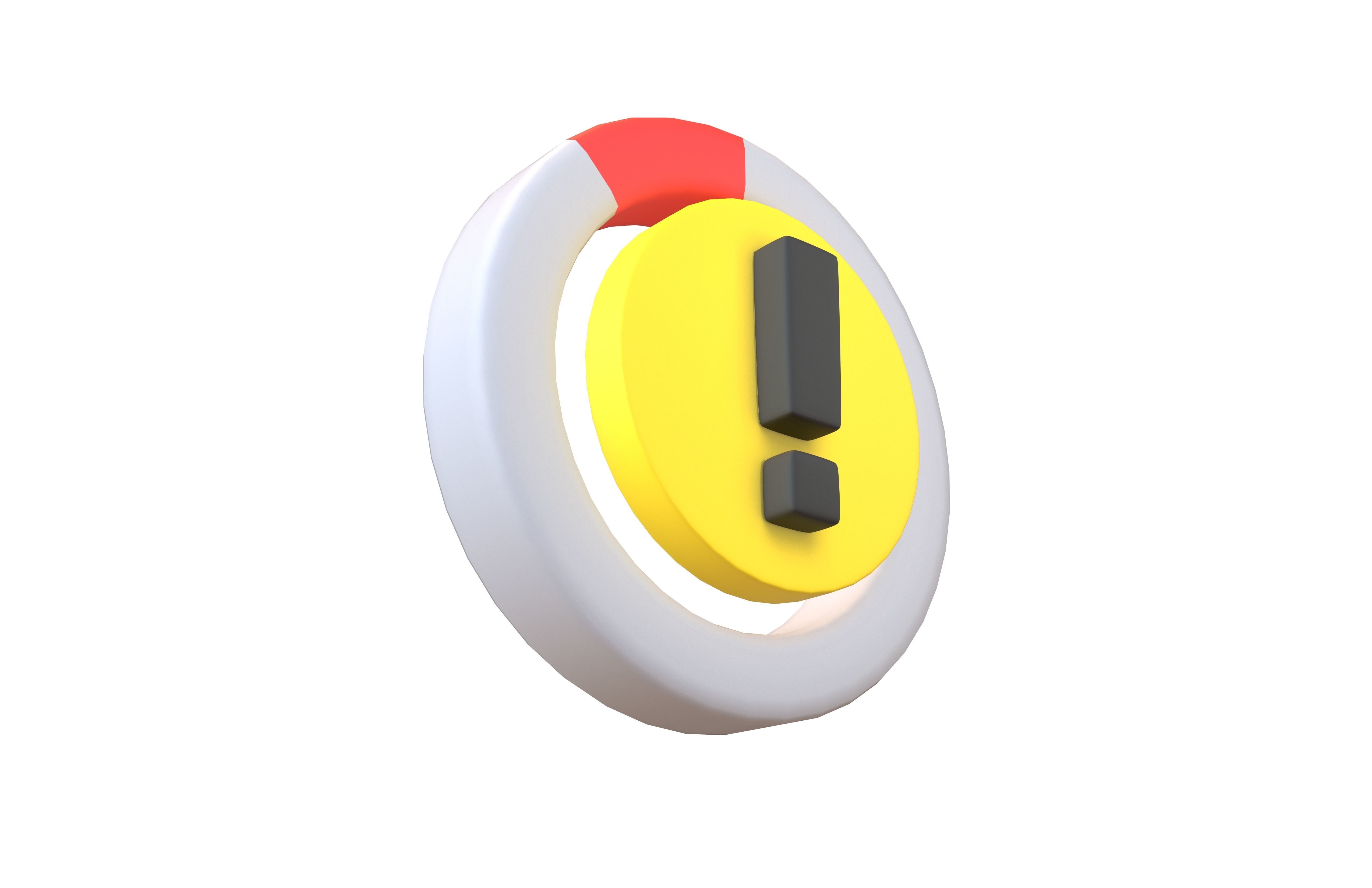 3D model Battery Circle with Exclamation Mark Symbol v1 003 VR / AR ...