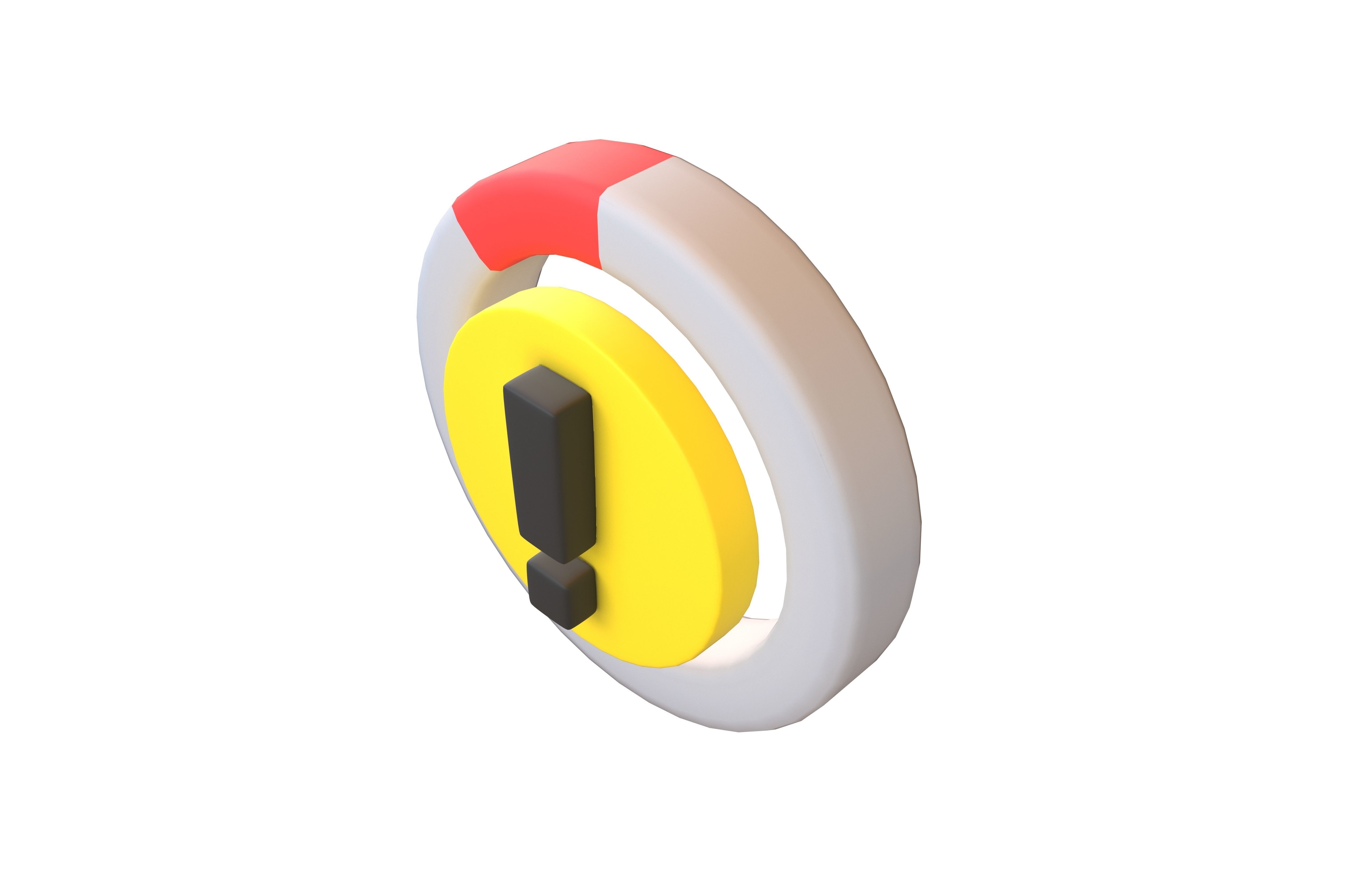 3D model Battery Circle with Exclamation Mark Symbol v1 003 VR / AR ...