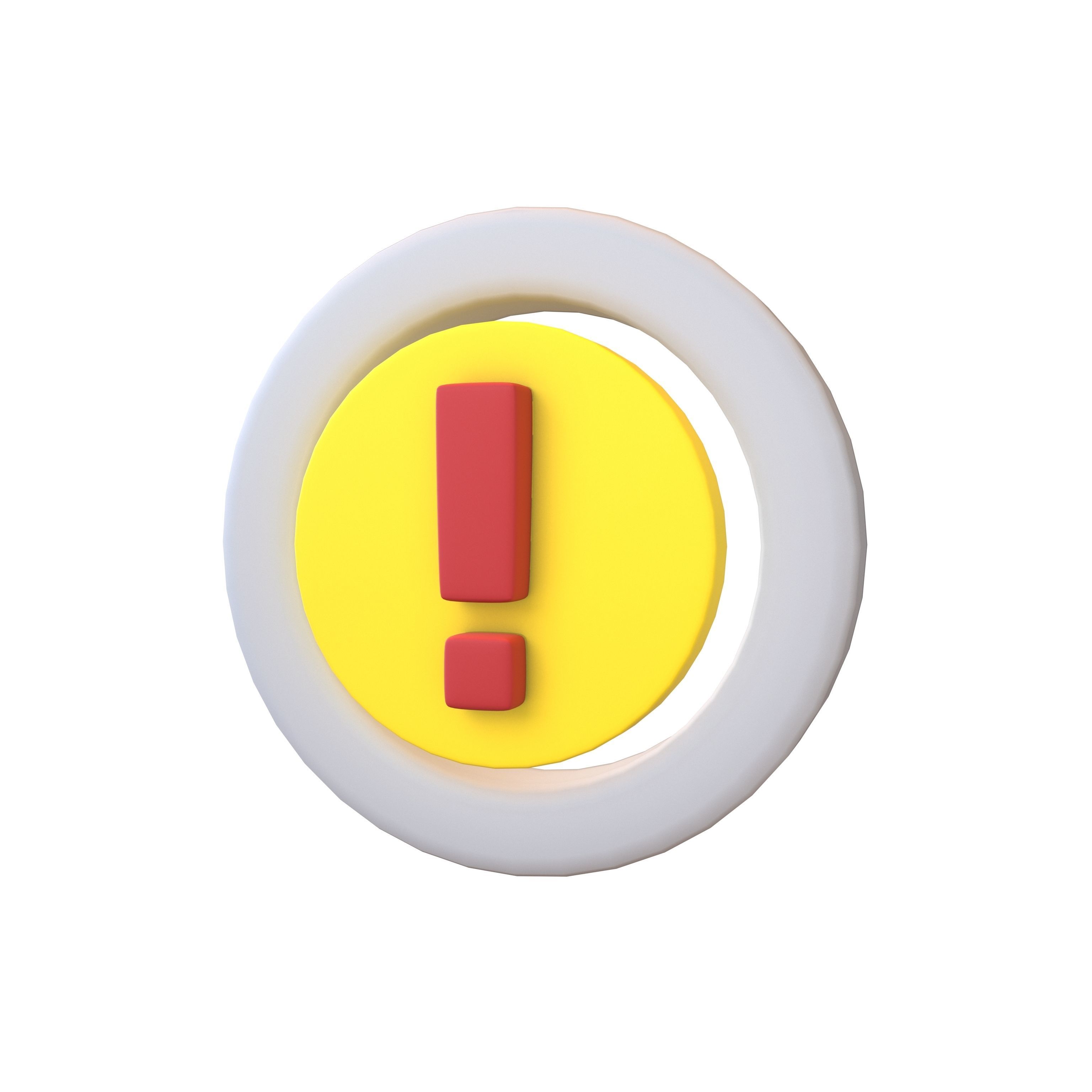 3D model Battery Circle with Exclamation Mark Symbol v1 004 VR / AR ...