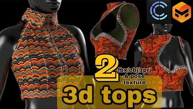 3D model 2 textured tops VR / AR / low-poly | CGTrader