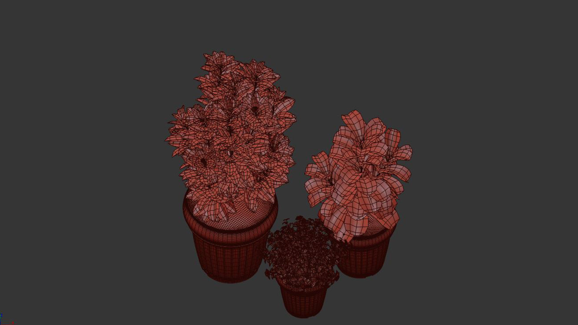 Set 3 Indoor Planters 01 3D model | CGTrader