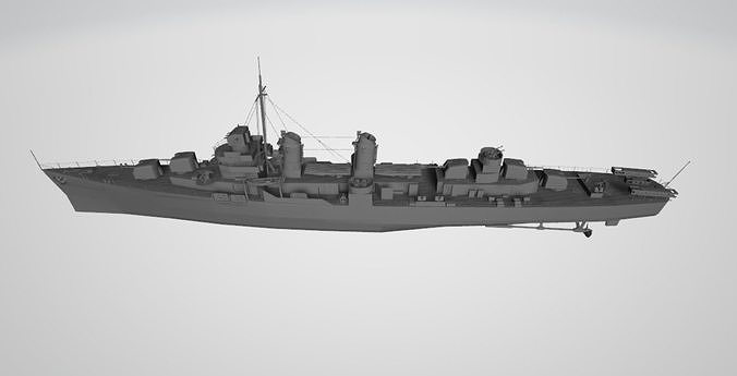 USS Fletcher Destroyer Warship WW2 3D model 3D printable | CGTrader