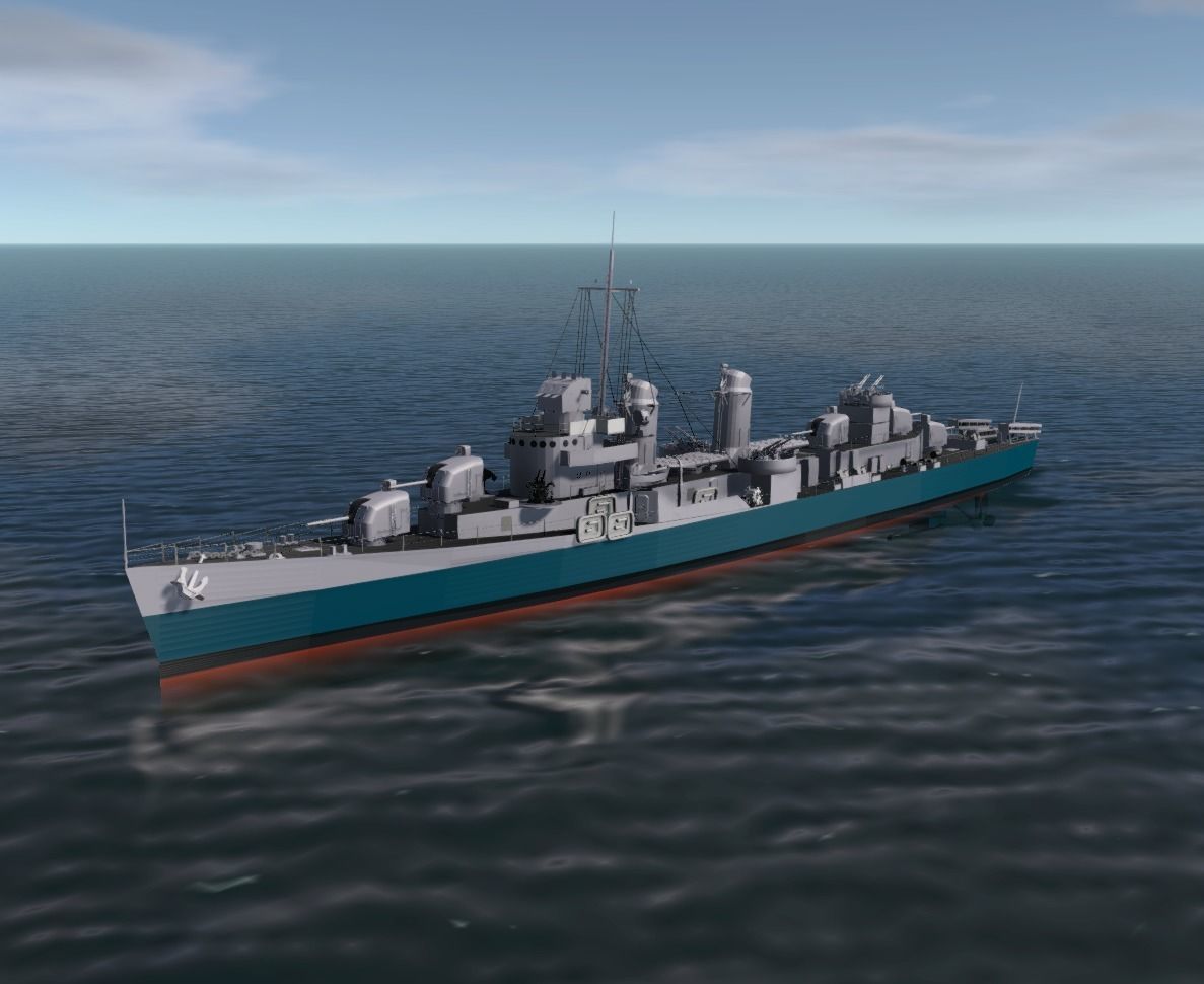 USS Fletcher Destroyer Warship WW2 3D model 3D printable | CGTrader