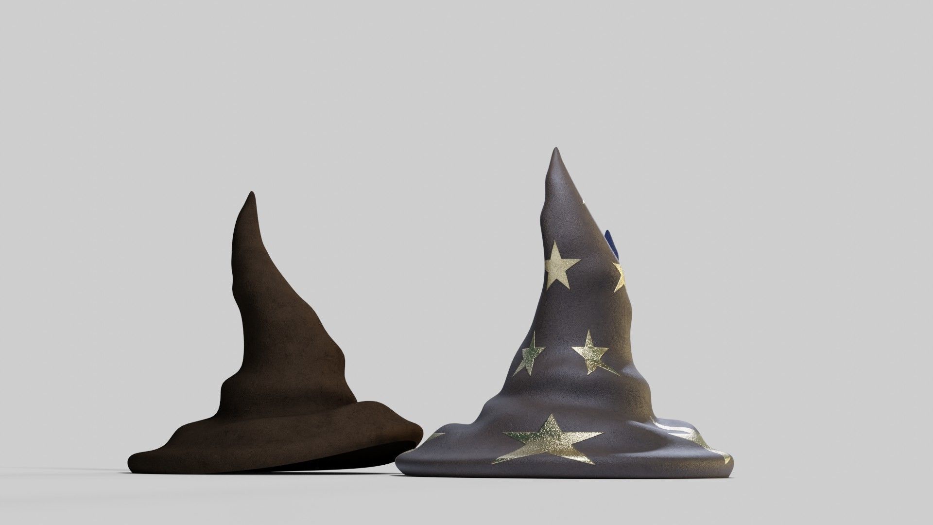 3 wizards and witch hats with different pbr textures 3D model | CGTrader