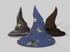 3 wizards and witch hats with different pbr textures 3D model | CGTrader