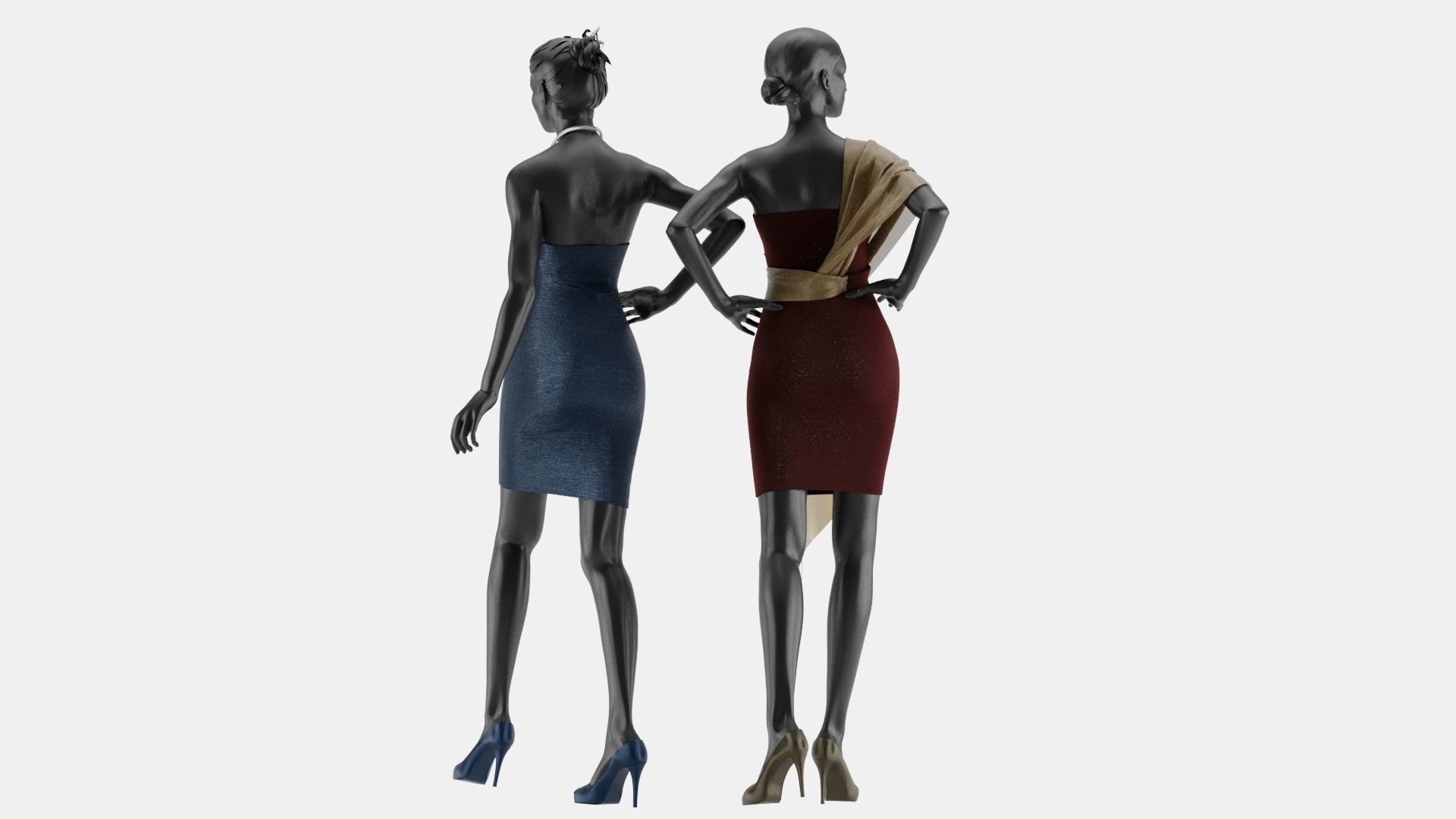 Woman Simple Party Dress 3D model | CGTrader