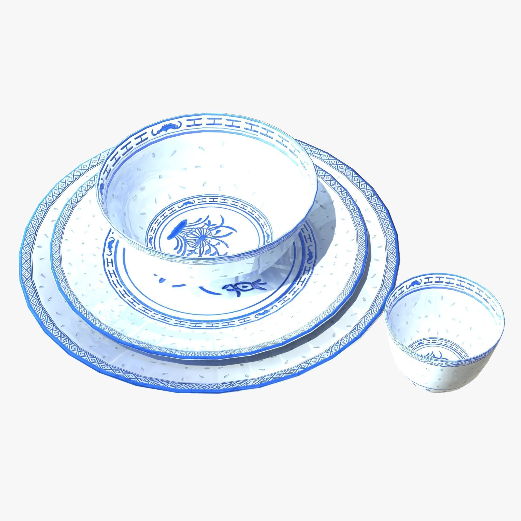 3D model Chinese Porcelain Dinnerware VR / AR / low-poly | CGTrader