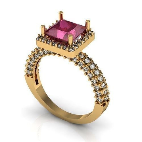 ruby ring 3D model 3D printable | CGTrader