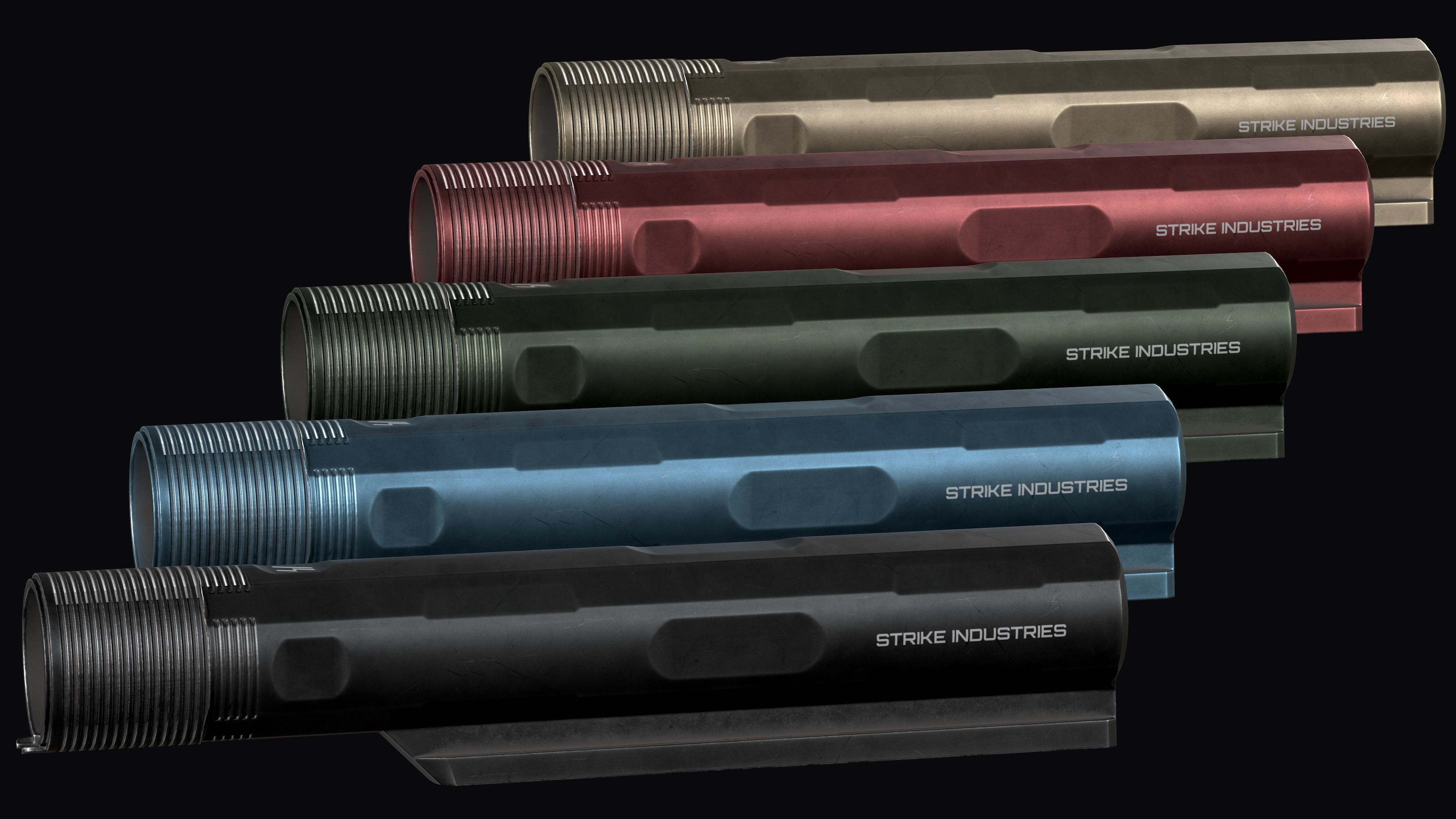 3D model Strike Industries Advanced Receiver Extension buffer tube AR ...