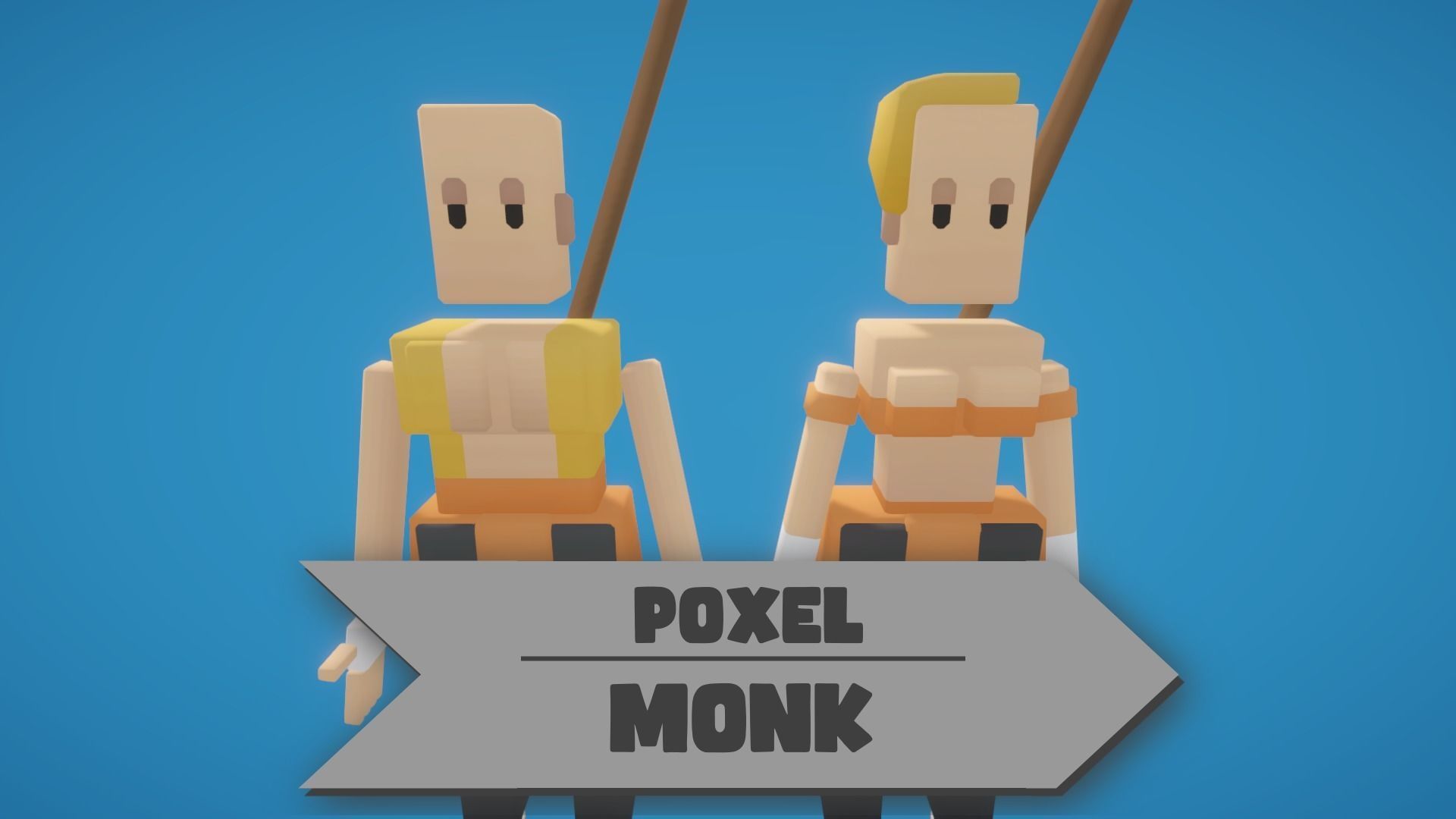 3D model Poxel - Monk Characters - Rigged VR / AR / low-poly | CGTrader