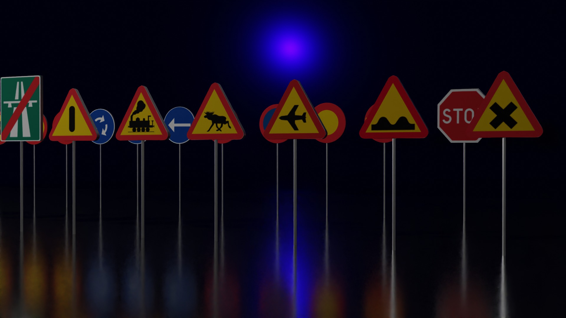 3D model Swedish Road Signs VR / AR / low-poly | CGTrader
