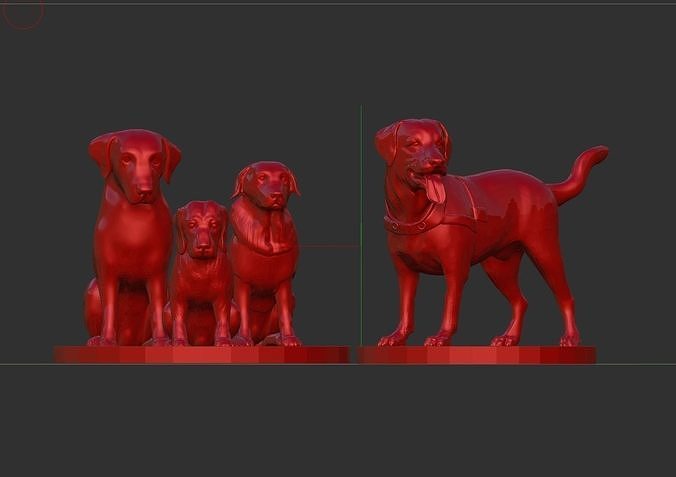 Dog family Model 3D model 3D printable | CGTrader