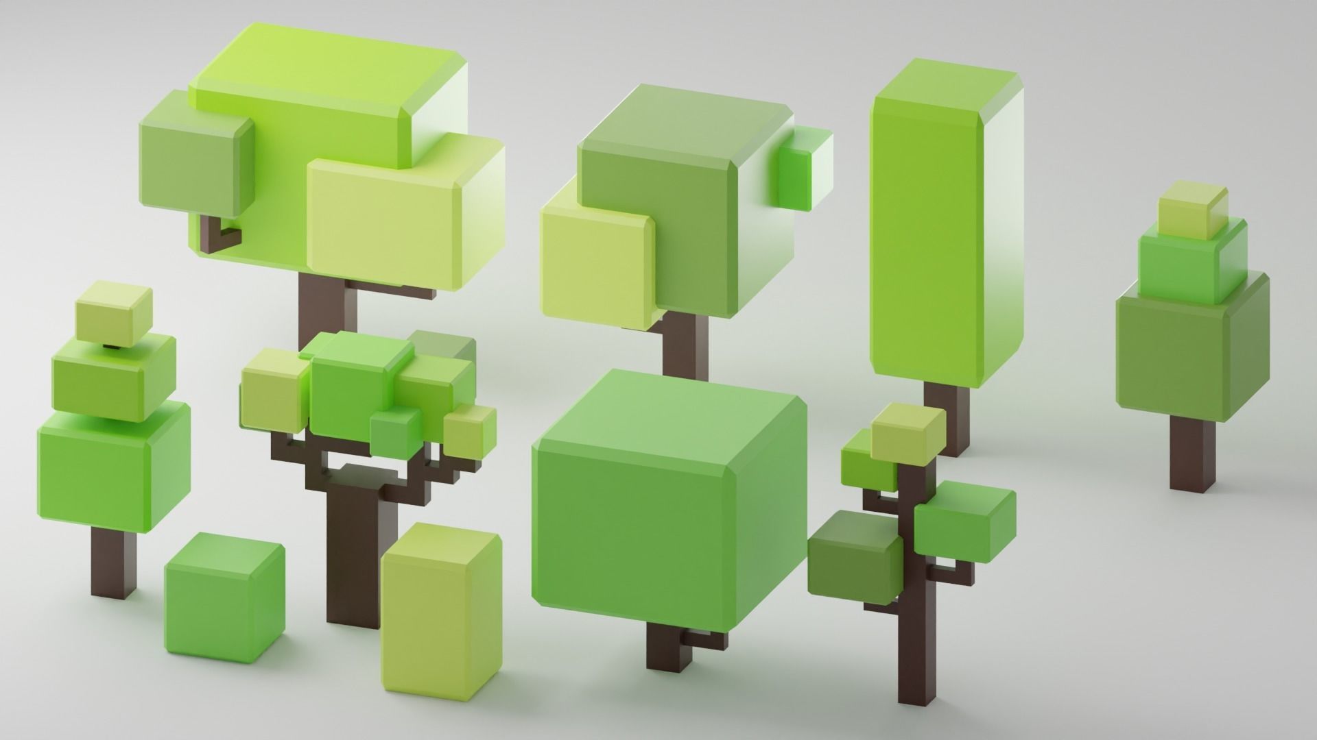 3D model Low Poly Trees - Cubic VR / AR / low-poly | CGTrader