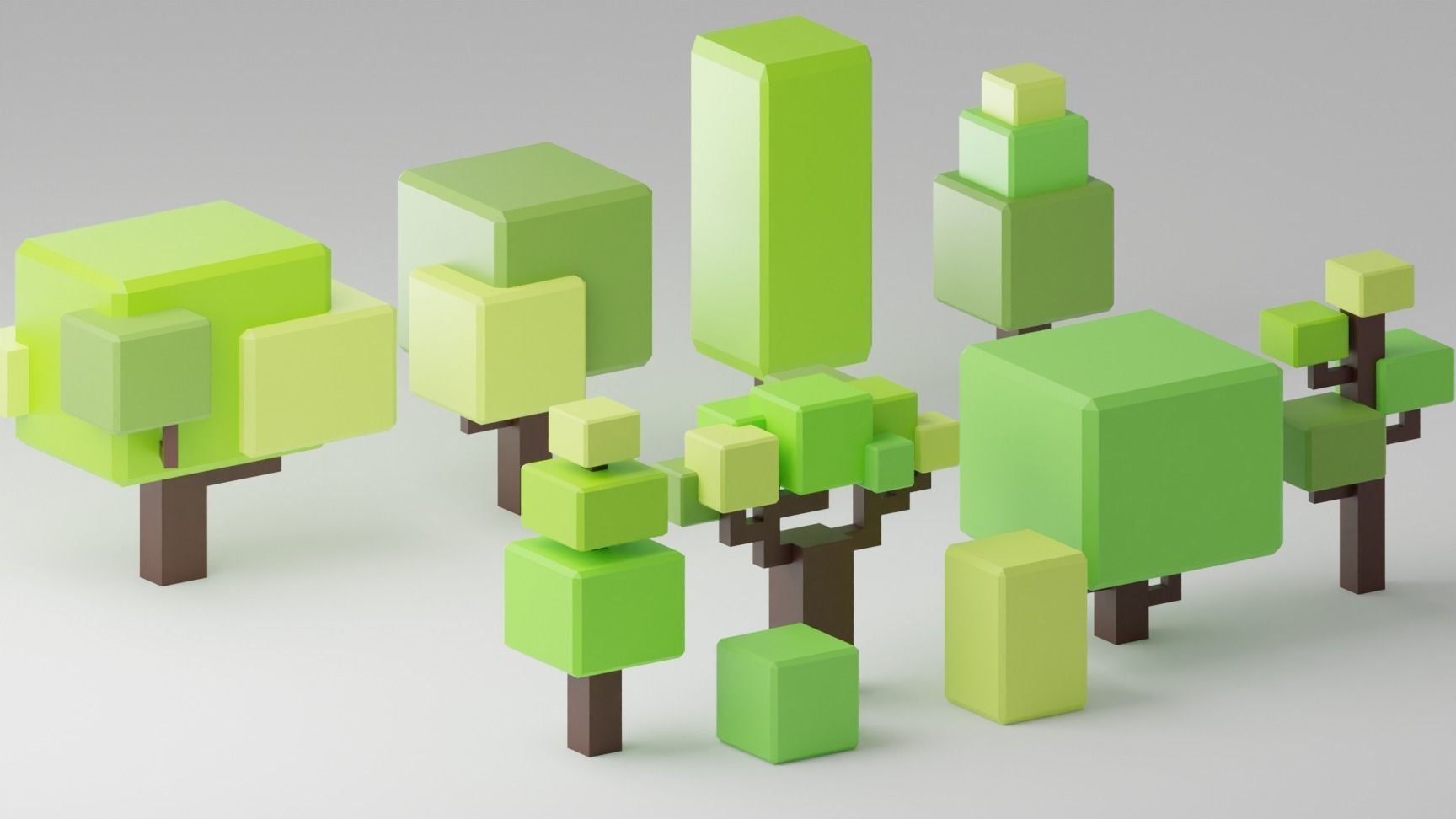 3D model Low Poly Trees - Cubic VR / AR / low-poly | CGTrader