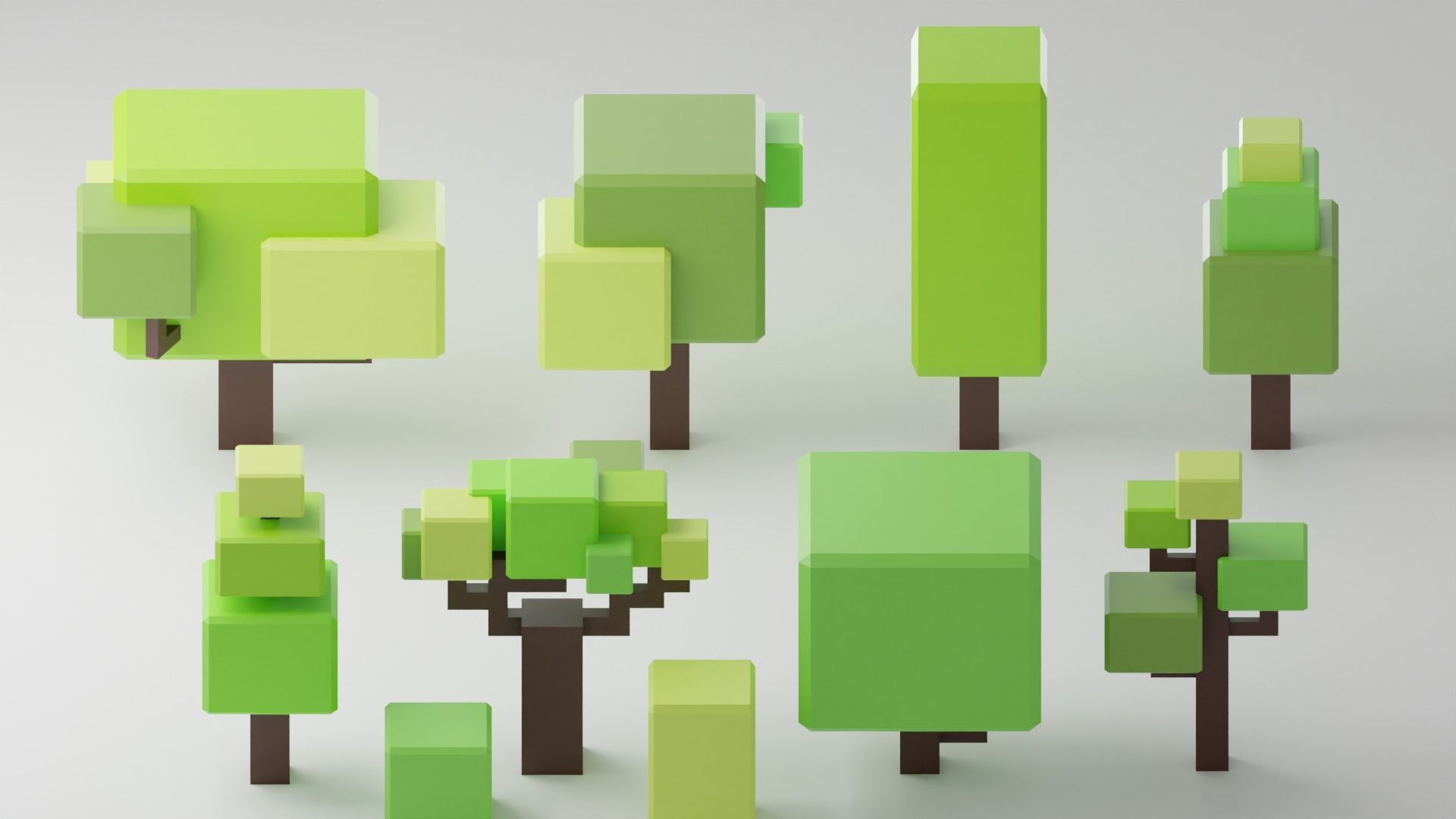3D model Low Poly Trees - Cubic VR / AR / low-poly | CGTrader