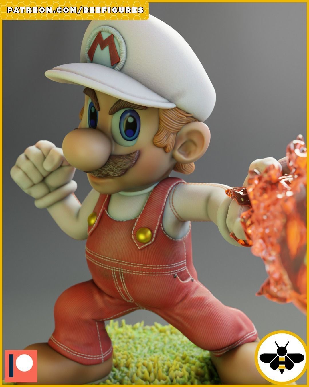 SUPER MARIO - FIRE MARIO - FAN ART 3D model | CGTrader