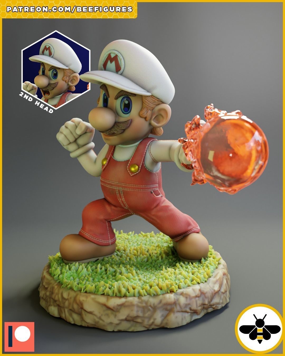 SUPER MARIO - FIRE MARIO - FAN ART 3D model | CGTrader
