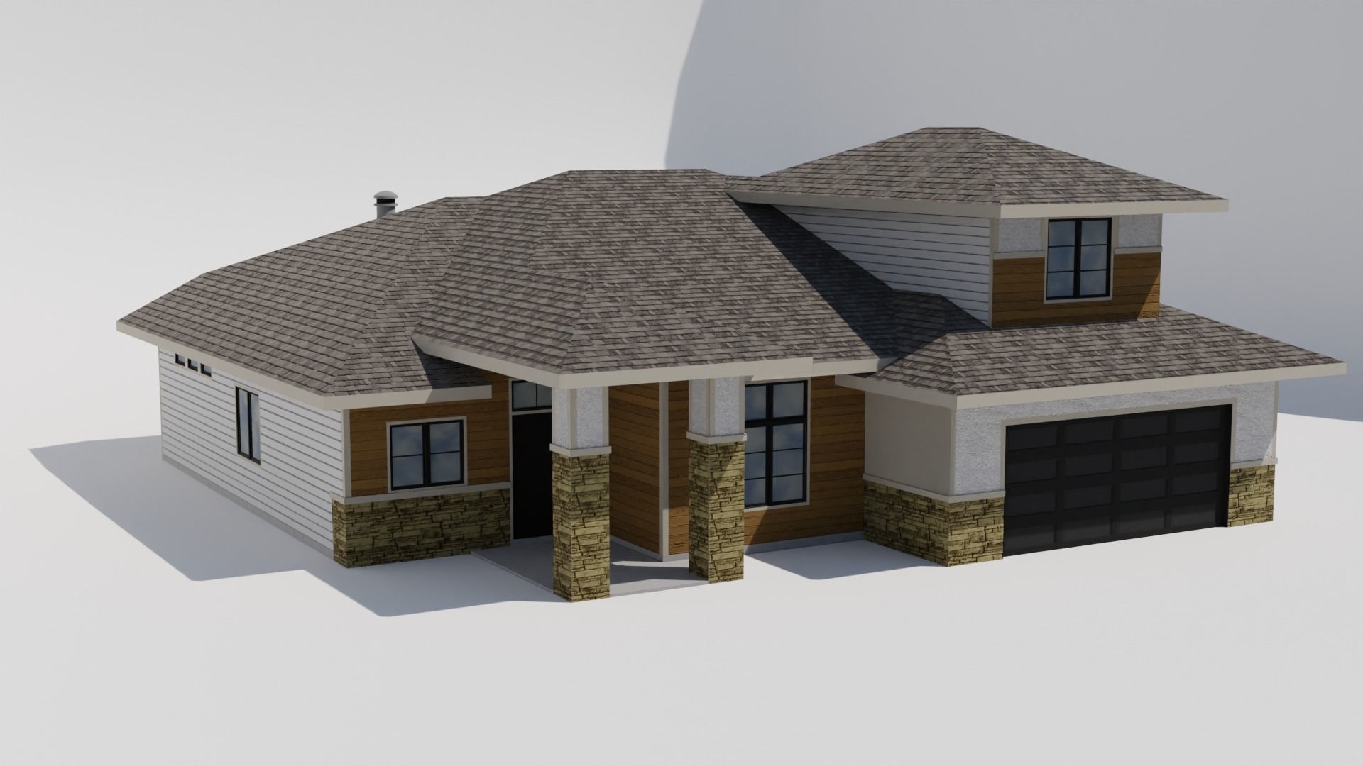 3D model American style house VR / AR / low-poly | CGTrader