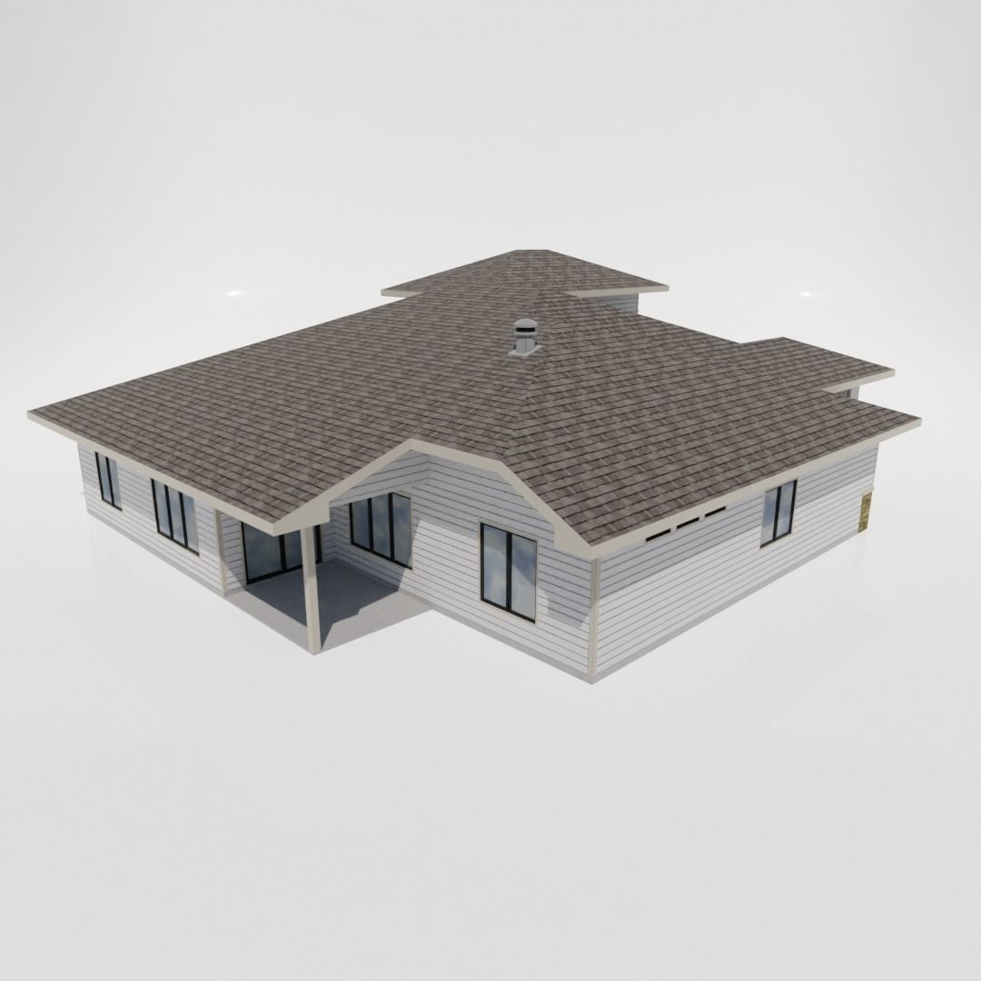 3D model American style house VR / AR / low-poly | CGTrader