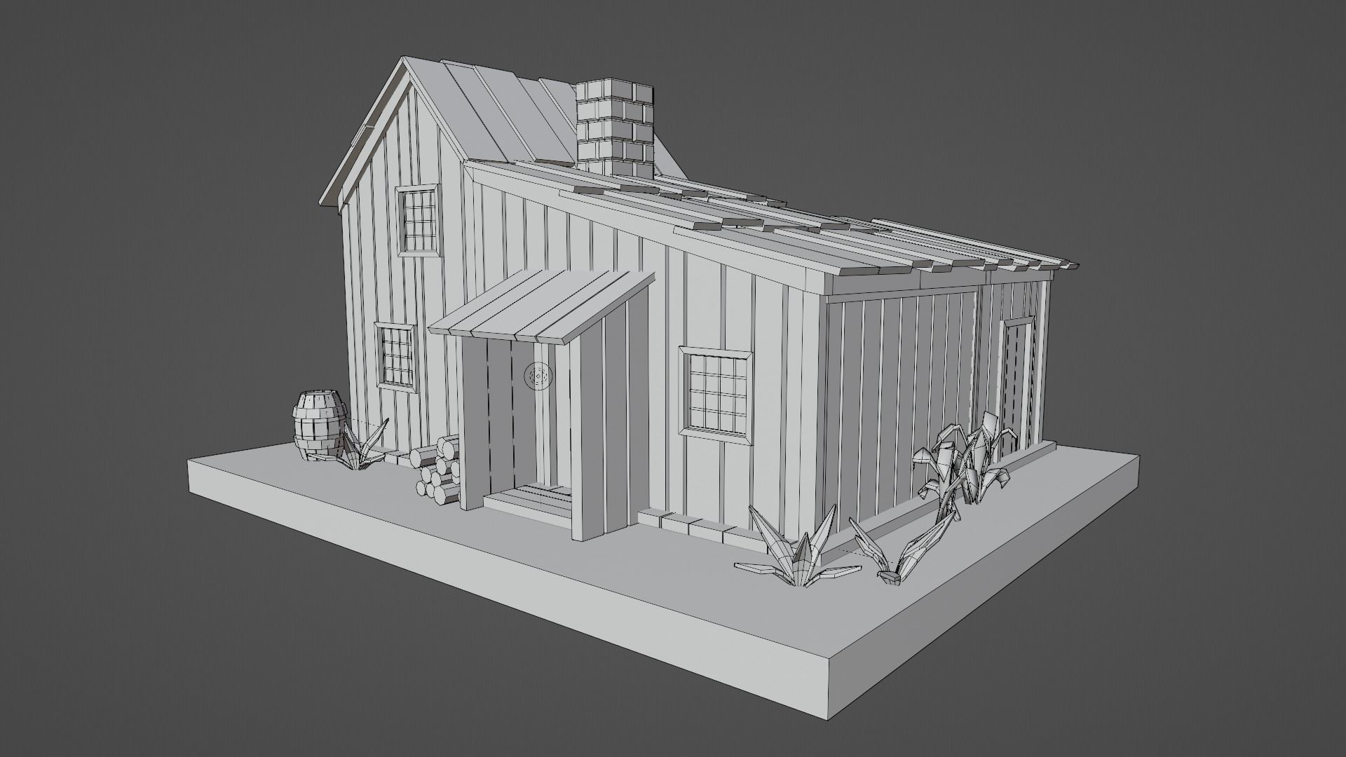 3D model Low Poly Wooden little house VR / AR / low-poly | CGTrader