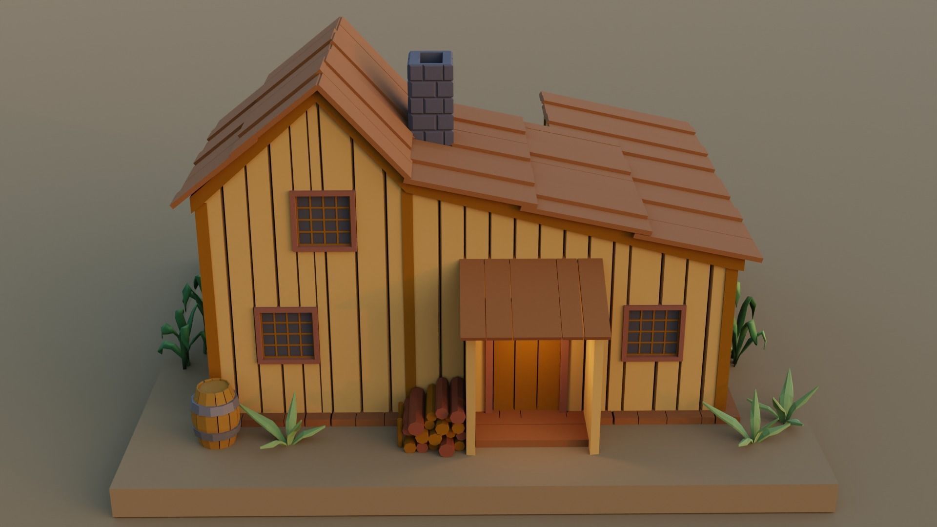 3D model Low Poly Wooden little house VR / AR / low-poly | CGTrader