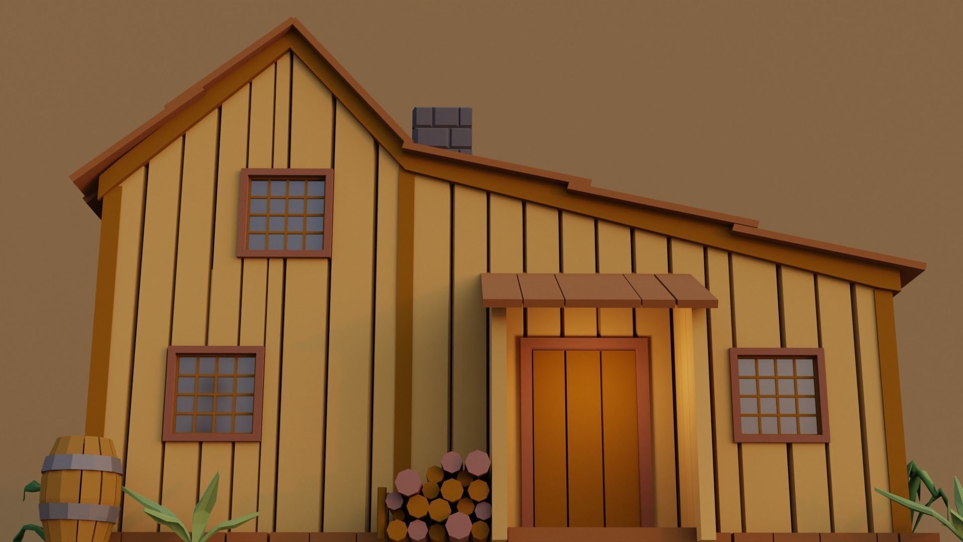 3D model Low Poly Wooden little house VR / AR / low-poly | CGTrader