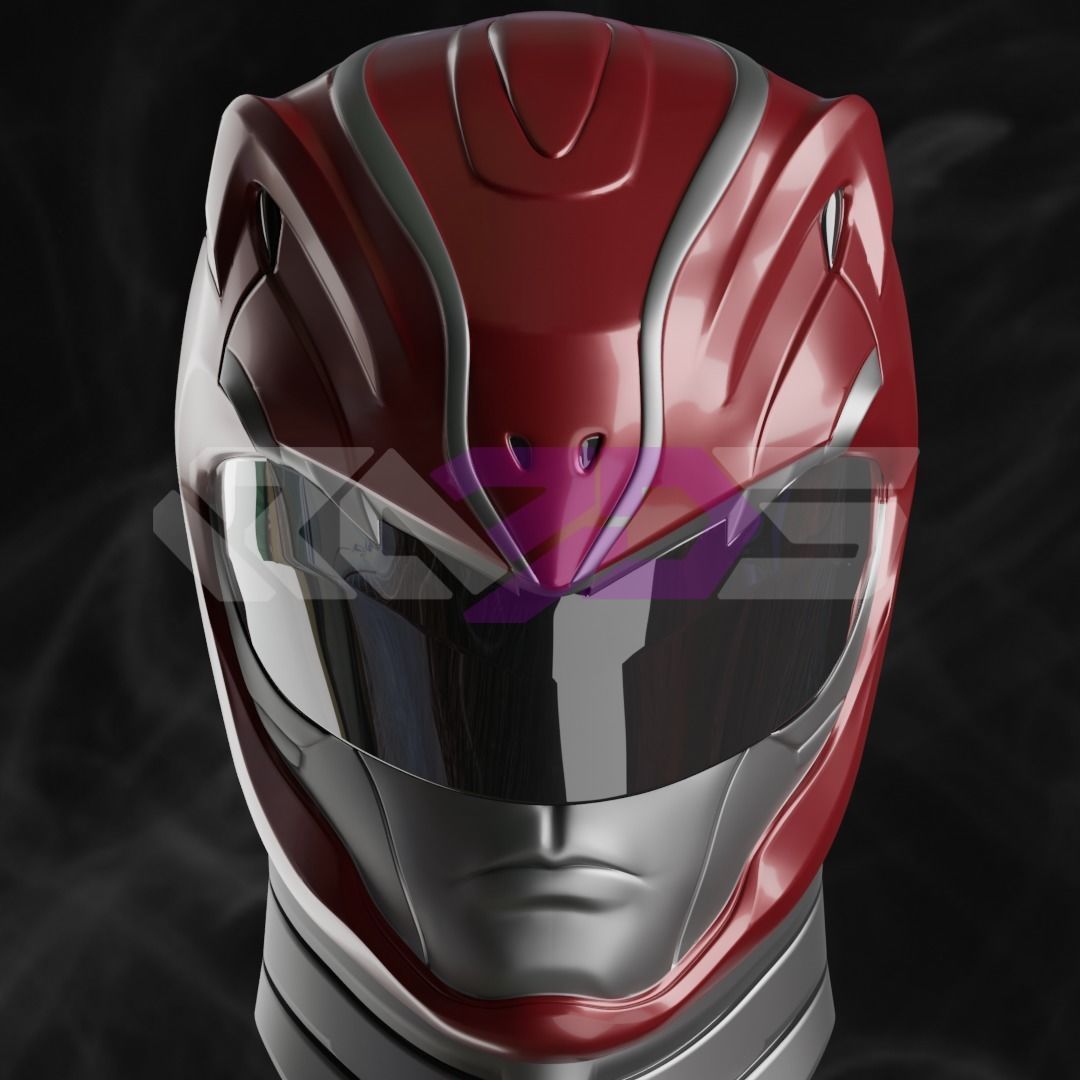 Red Rangers helmet free 3D model 3D printable | CGTrader