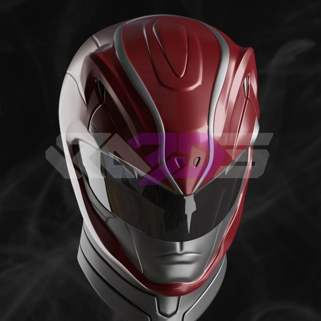 Red Rangers helmet free 3D model 3D printable | CGTrader