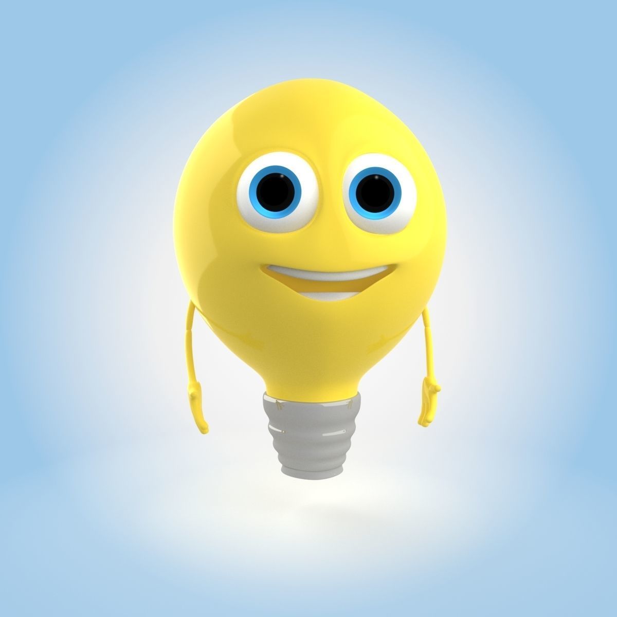 Cartoon light bulb 3D model | CGTrader