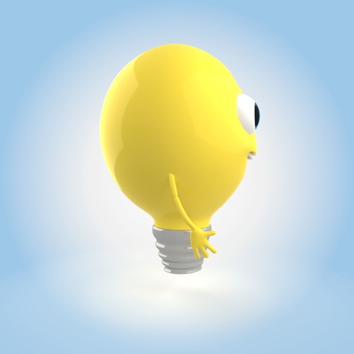 Cartoon light bulb 3D model | CGTrader