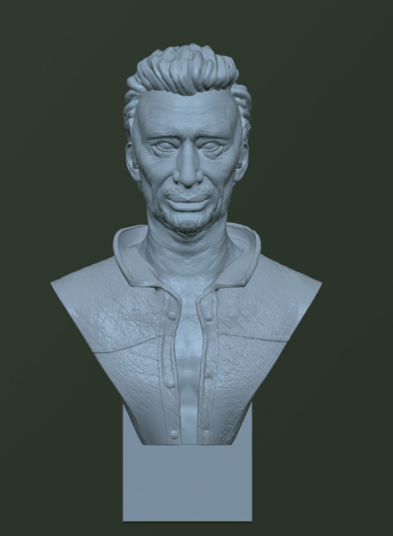 Johnny Hallyday buste 3D model 3D printable | CGTrader