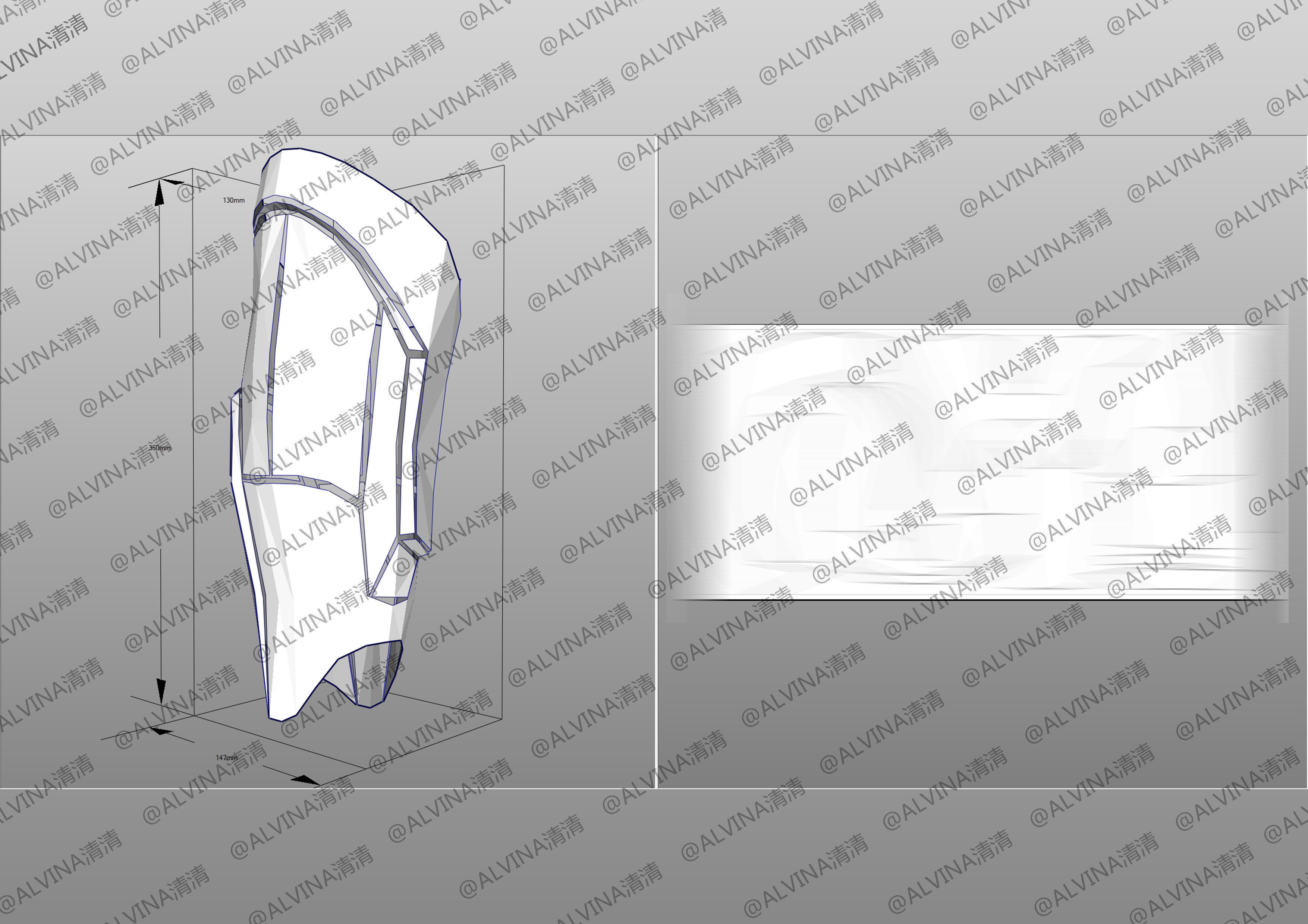 3D model Eva 01 Armadura Evangelion - Cosplay Pepakura Foam Template VR ...