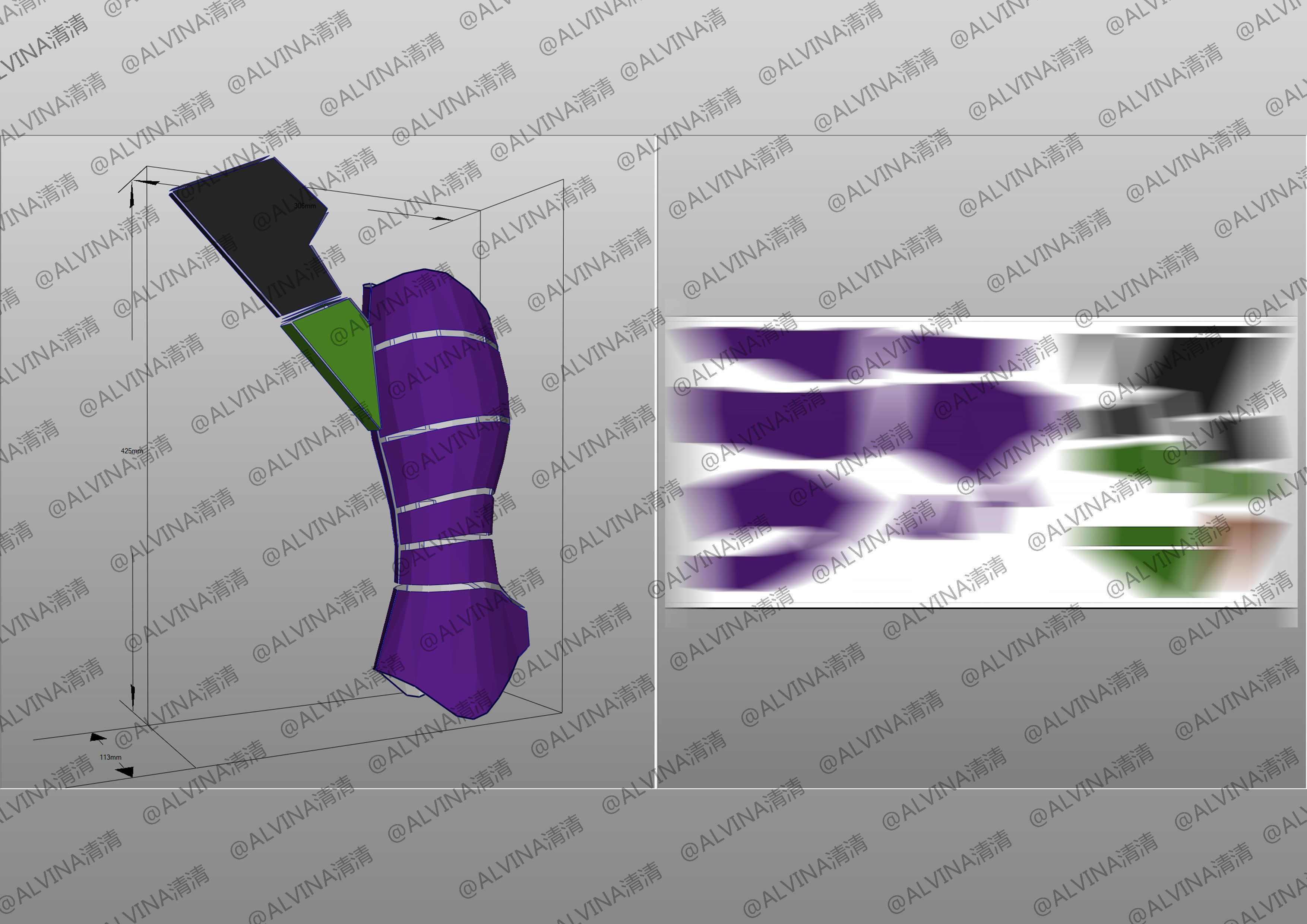 3D model Eva 01 Armadura Evangelion - Cosplay Pepakura Foam Template VR ...