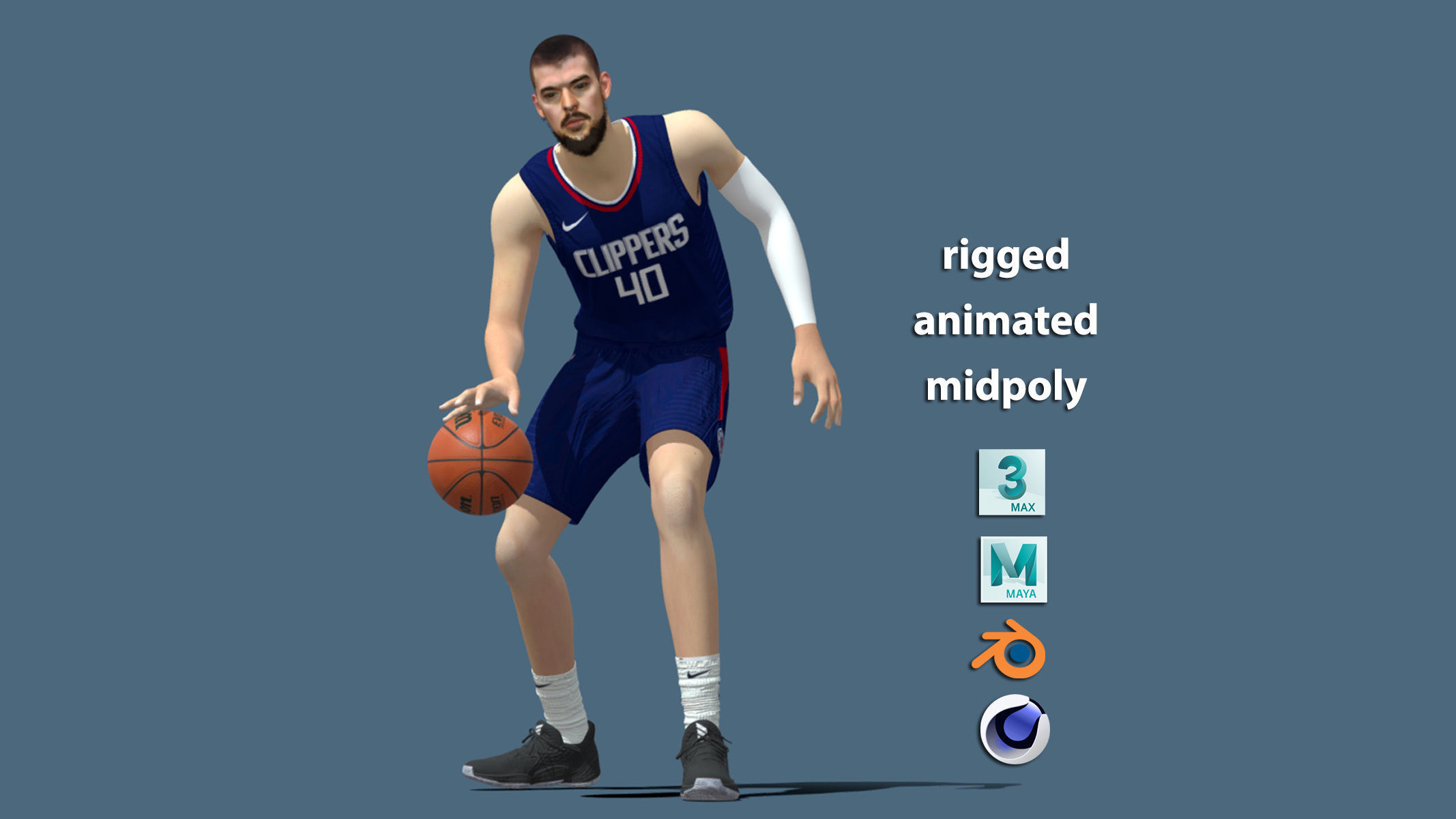 3D Rigged Ivica Zubac Clippers NBA 3D model animated rigged | CGTrader