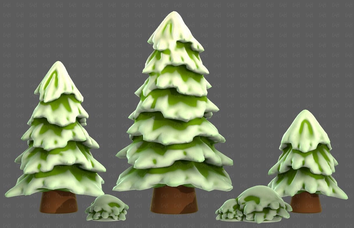 3D model Trees Cartoon V37 VR / AR / low-poly | CGTrader