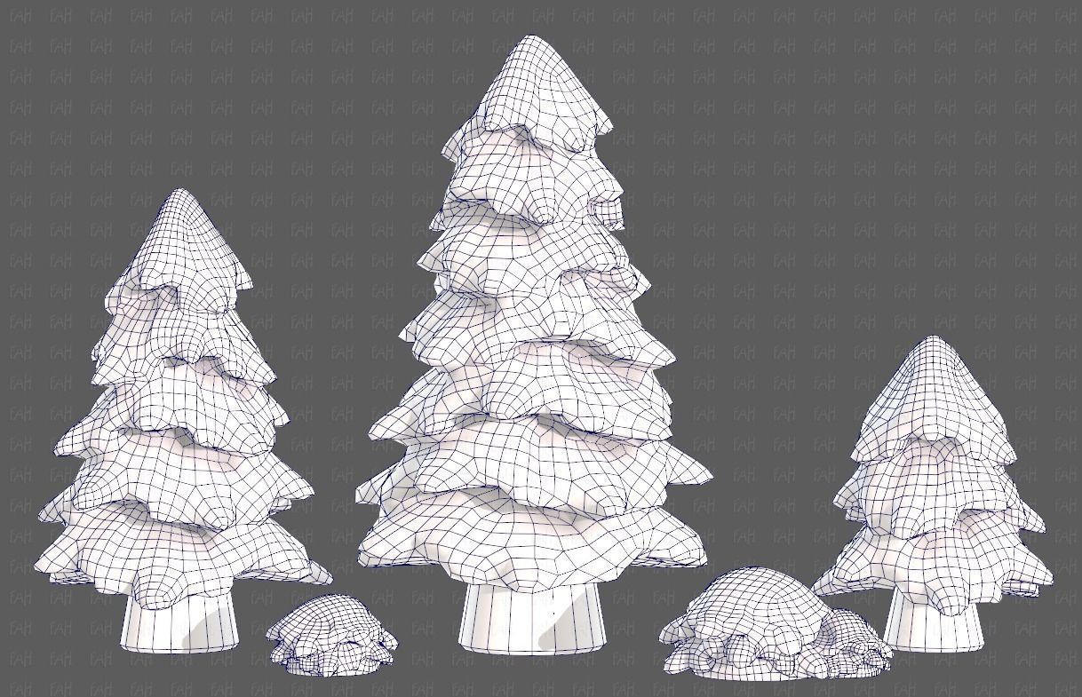 3D model Trees Cartoon V37 VR / AR / low-poly | CGTrader
