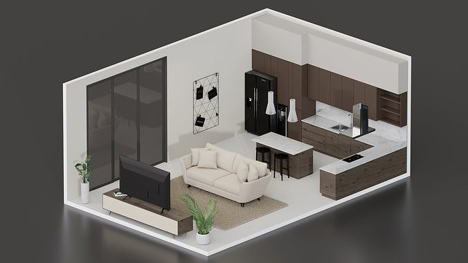 Room interior design 3D model | CGTrader