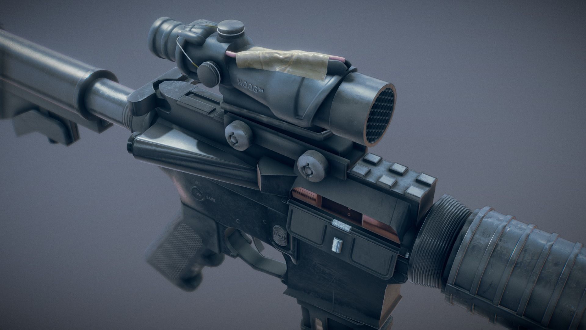 AR-15 style rifle free VR / AR / low-poly 3D model | CGTrader