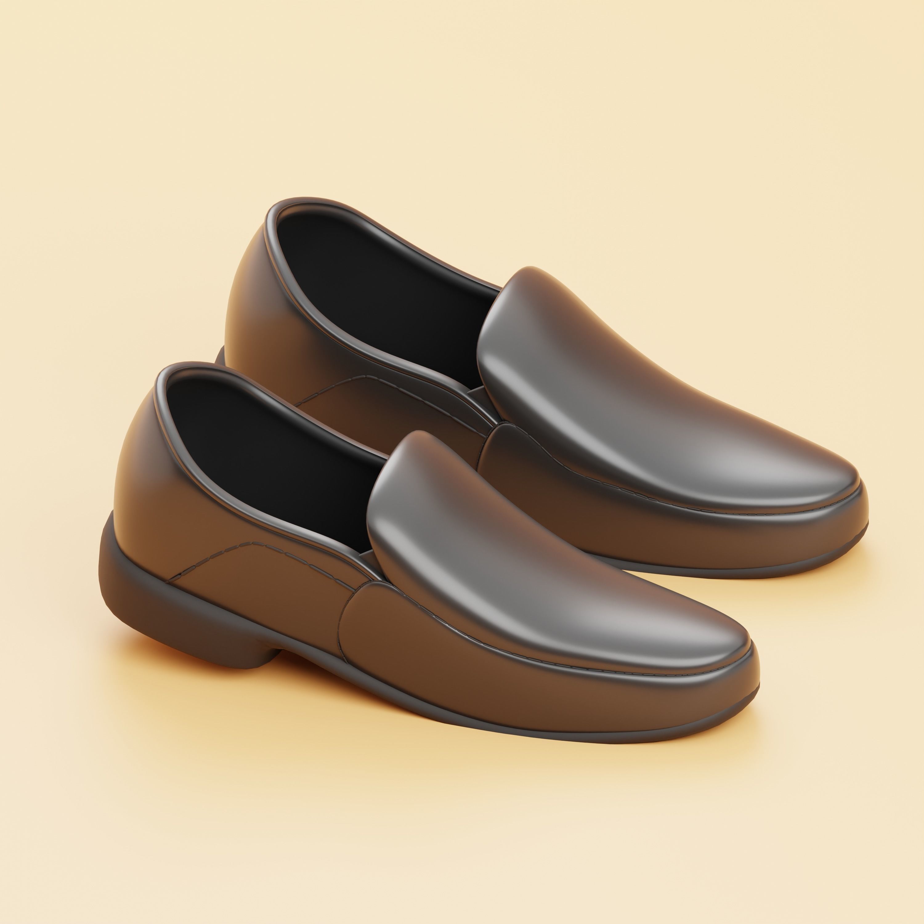 3D model Shoes Toon Low Poly and High Poly Man Shoes VR / AR / low-poly ...