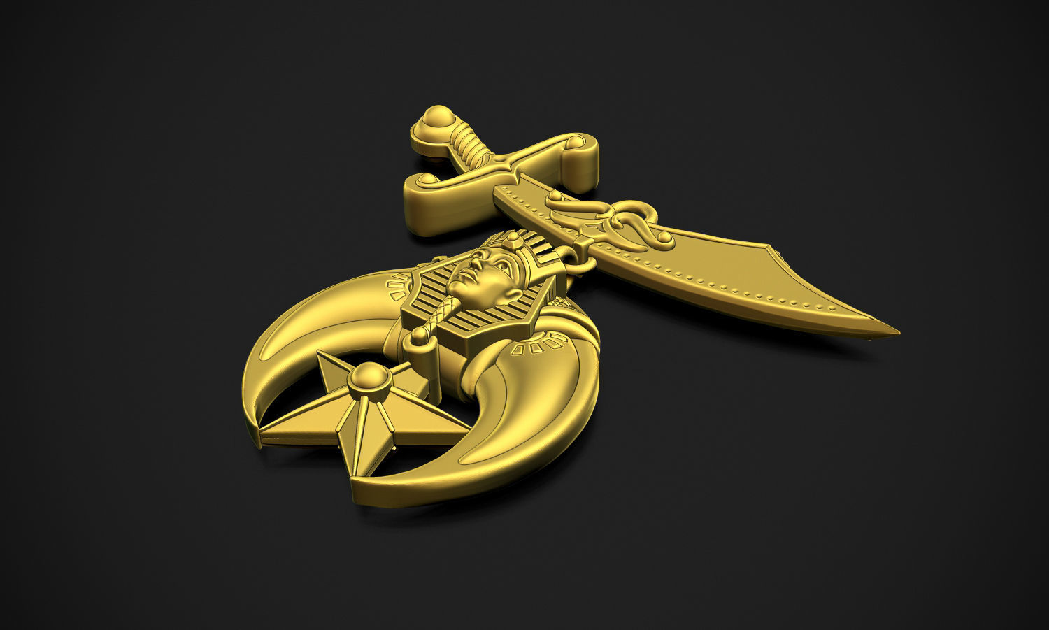 Shrine Scimitar Sword Pendant 3D model 3D printable | CGTrader